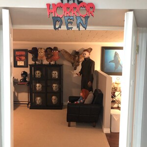 The Horror Den Wall Sign Door Sign Shelf Art Movie Room | Etsy