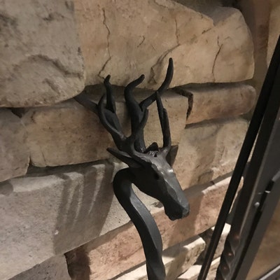 Stag Fire Poker / Blacksmith Fire Pit Tool / Hand Forged - Etsy