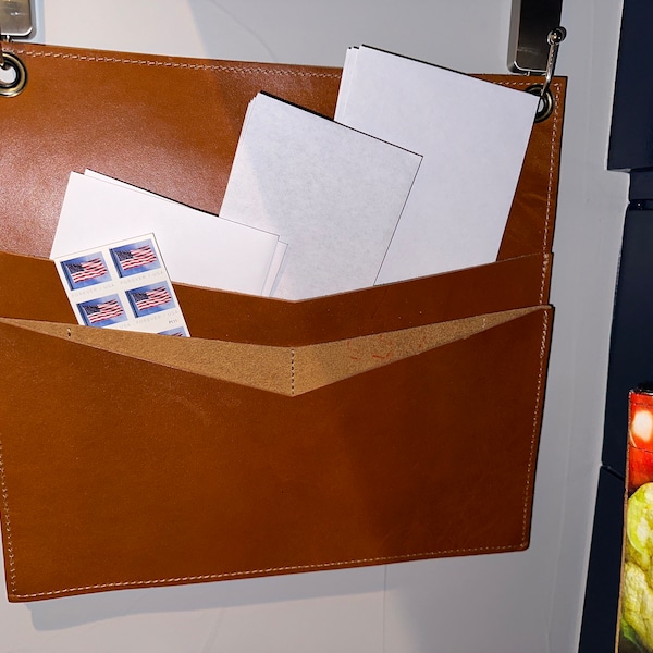 Wall Mount Mail Sorter, Hanging Storage Organizer, Olpr Leather Mail ...