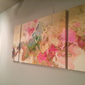 Large Triptych Abstract Expressionism Stretched Canvas Print - Etsy