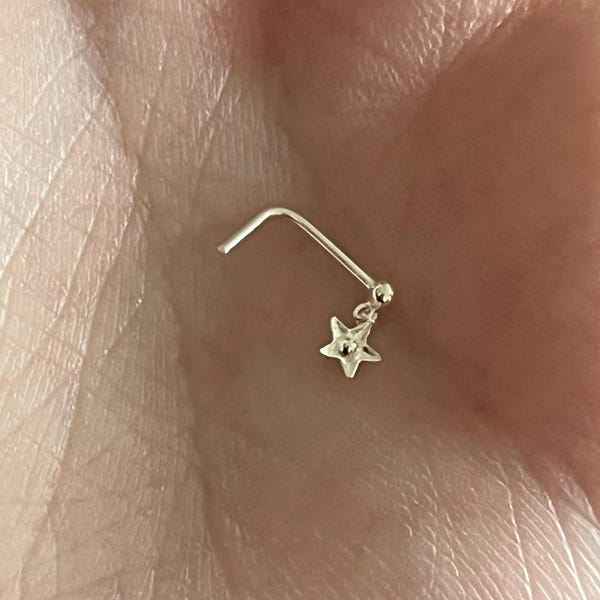 925 Sterling Silver Pin L Shape Butterfly Small Butterfly Nose Stud ...