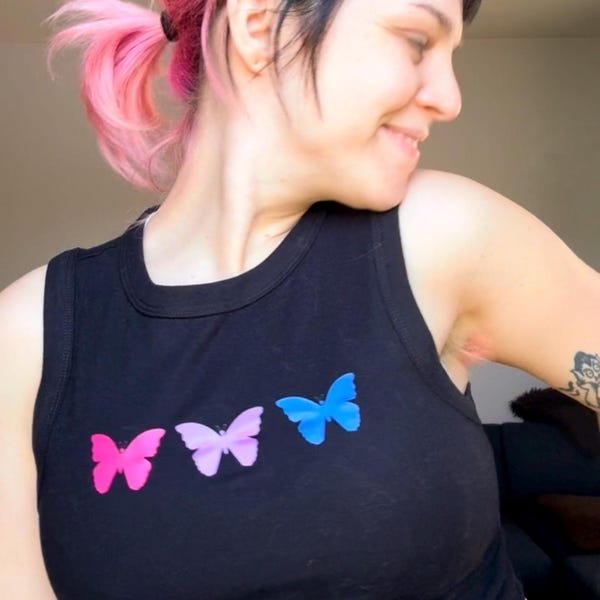 Bi Tank Top, Bisexual Pride Shirt, Bi Butterflies, Subtle Pride Shirt ...