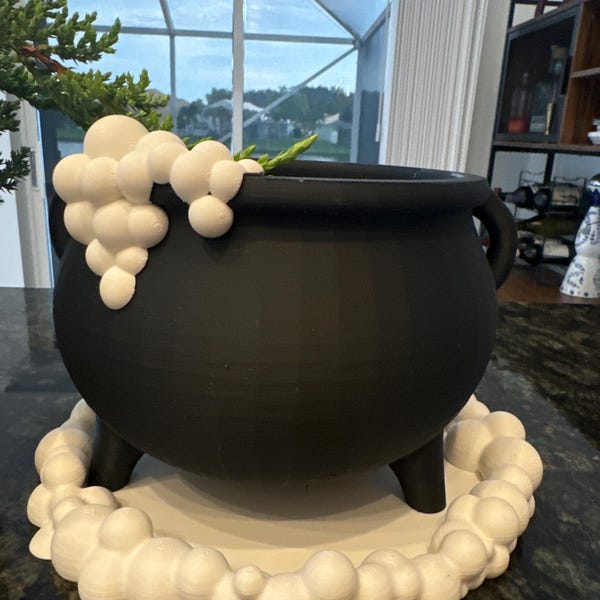 Cauldron Planter With Custom Colors and Drip Tray| Witch and Wizard ...