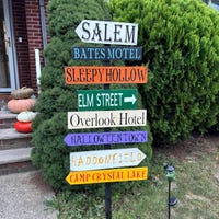 Halloween Directional Sign Halloween Porch Sign Cedar Wood Lawn ...