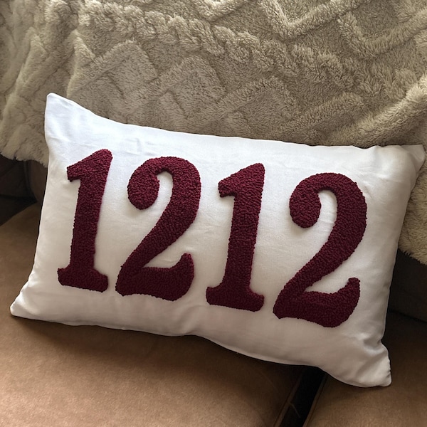 Custom Zip Code Pillow, Embroidered Area Number Pillow, Personalized ...