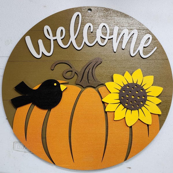 Hello Fall Door Hanger SVG Pumpkin Svg Fall Porch Door Sign Laser Cut ...