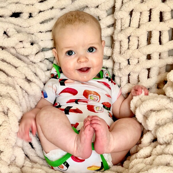 LONG SLEEVE BODYSUIT | Sustainable Cotton Banana Cute Onesie | Baby ...