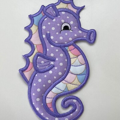 Seahorse Applique Machine Embroidery Design Pattern Blue Boy or Girl ...