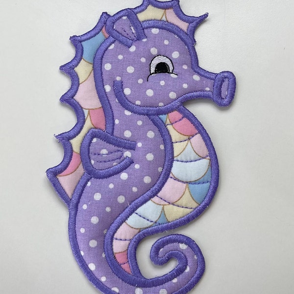 Seahorse Applique Machine Embroidery Design Pattern Blue Boy or Girl ...