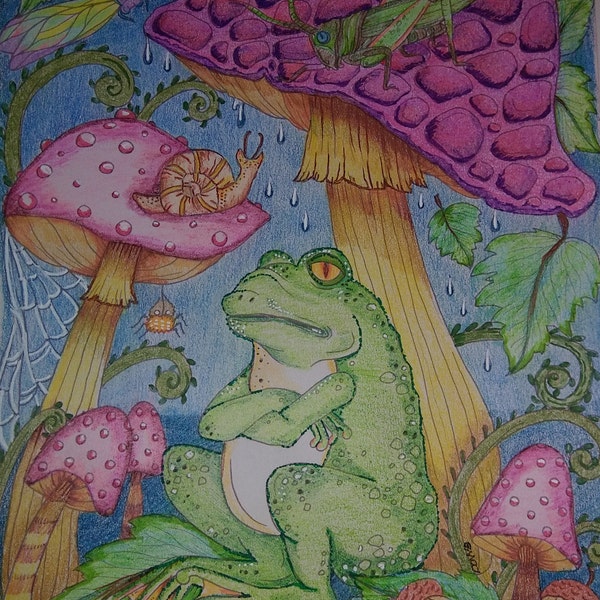 Fall Frog and Friends Coloring Page, Pdf, Digital, Fun Fall Coloring ...