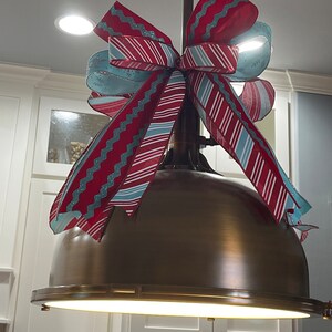 Christmas Aqua and Red Retro Bow, Wreath Ribbon, Lantern Bow, Bannister ...