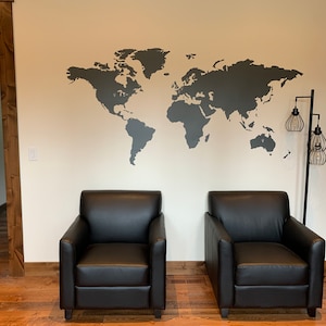 LARGE World Map Wall Decal Sticker 7ft X 3.47ft Vinyl Wall Stickers ...