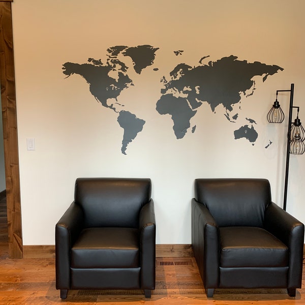 LARGE World Map Wall Decal Sticker 7ft X 3.47ft Vinyl Wall Stickers ...