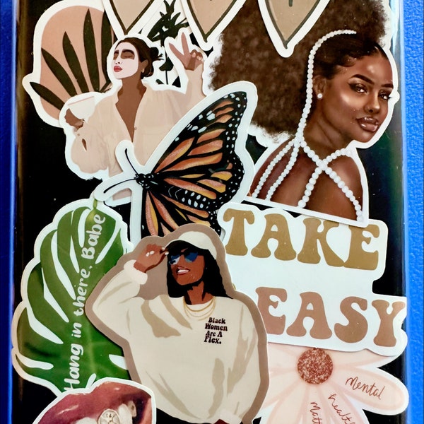 Sticker Matte Black Girl Sticker Grillz Sticker for Journaling Bullet ...