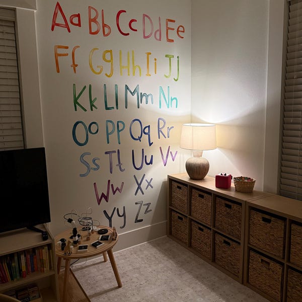 Rainbow Uppercase Letters - Fabric Wall Decal - Color Story - Mej Mej ...