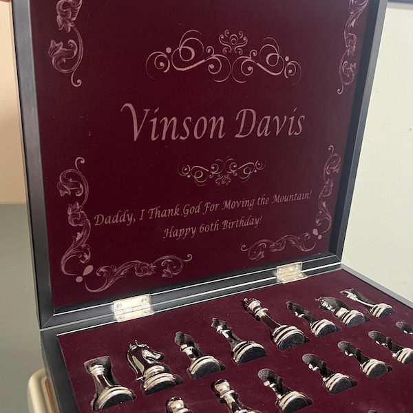 16.5 Inch Luxury Chess Set Large Marble Patterned Chess Personalized ...