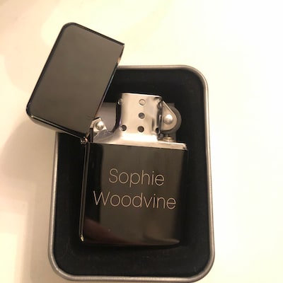Personalised Engraved Lighter Refillable Gift Set With Box Father's Day ...