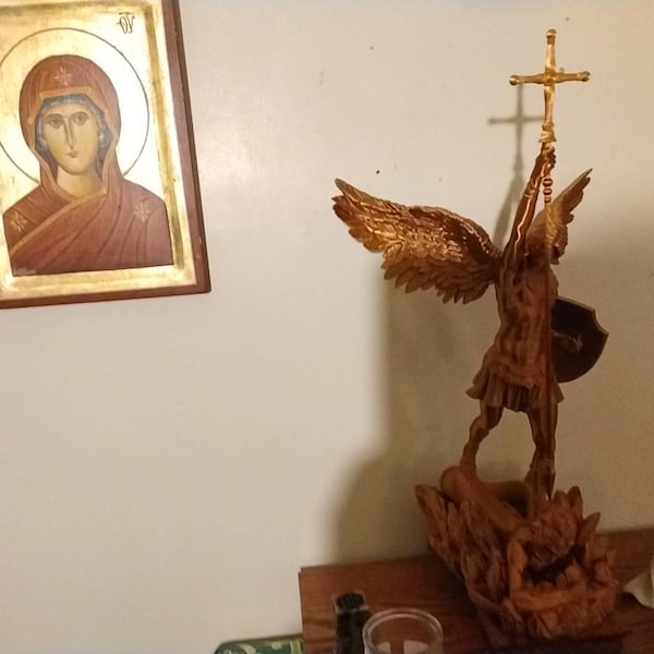 St. Michael the Archangel Statue/detailed Masculine St. Michael Statue ...