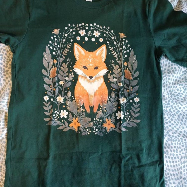 Vintage Fox Tshirt, Cottagecore Shirt, Cute Fox T Shirt, Whimsical Fox ...