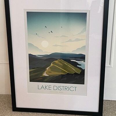 Lake District Print Catbells England Art Print Travel Poster - Etsy