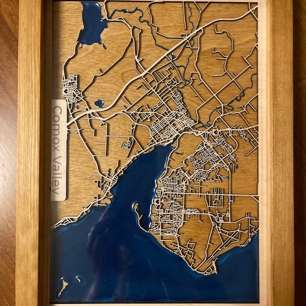 Custom Wood Map Art: City Street Map With Epoxy Finish - Etsy