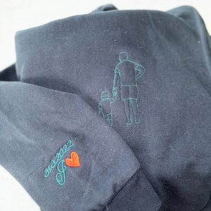 Couple Matching Heart Hoodie, Anniversary Gift for Him, Embroidered ...