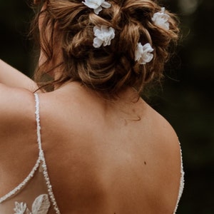 Set of 5 Small Ivory Hydrangea Bud Hair Flowers Flower Hair - Etsy