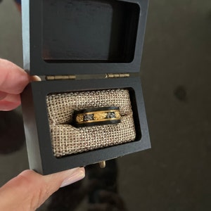 The Astronomer Nebula Ring, Mens Wedding Ring, Black Tungsten Outer ...