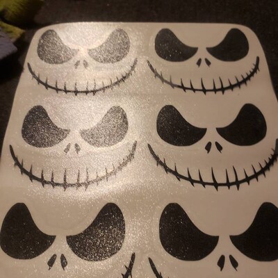 Jack Skellington Decal Sheet of 12 Ornament Calendared Vinyl - Etsy
