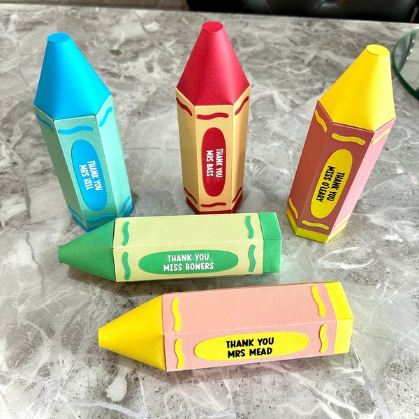 Crayon Gift Box SVG for Teacher Appreciation Gift Card Holder, Back to ...