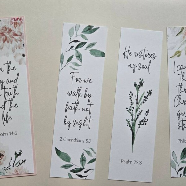 Printable Christian Bookmark Set of Bible Verse Bookmarks Digital ...