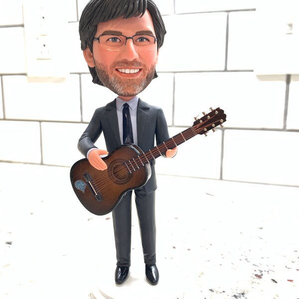 Custom Bobblehead Guitar Player, Personalized Gift for Guitar Player ...