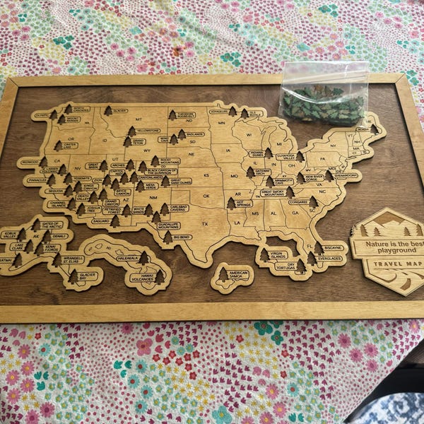 National Parks Travel Map, USA Travel Map, Gift From Family, Gift for ...