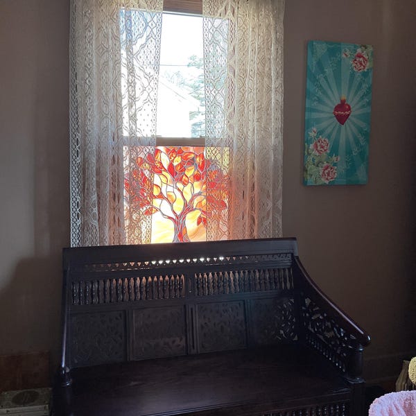 Stained Glass Custom Size Window Cling Film Orchid Frosted - Etsy