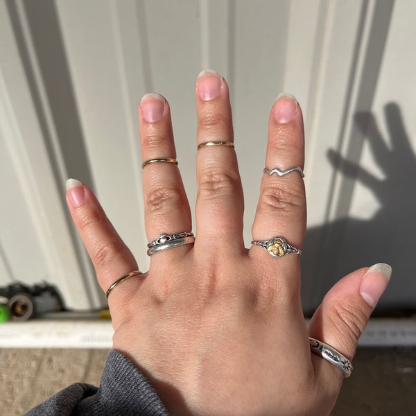 Set of 4 Knuckle Rings, Knuckle Rings, Knuckle Ring Set, Stacking Rings ...