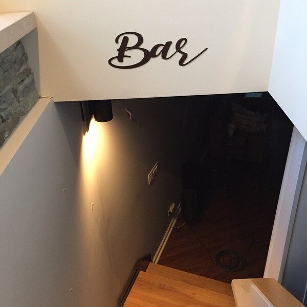 Bar Sign | Cursive Bar Sign | Metal Cursive Bar Sign | Bar Script Word ...