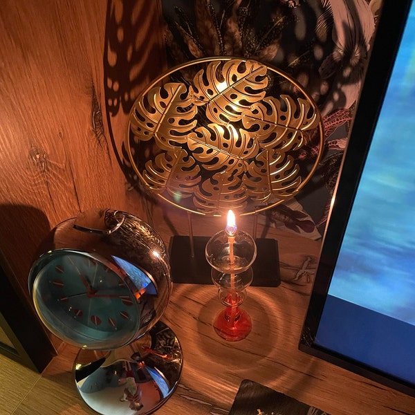 Hand-blown Glass Oil Lamp - Flying Saucer - Etsy