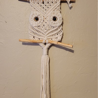 Macrame Owl Wall Hanging Nursery Fiber Wall Art Boho Owl Tapestry ...