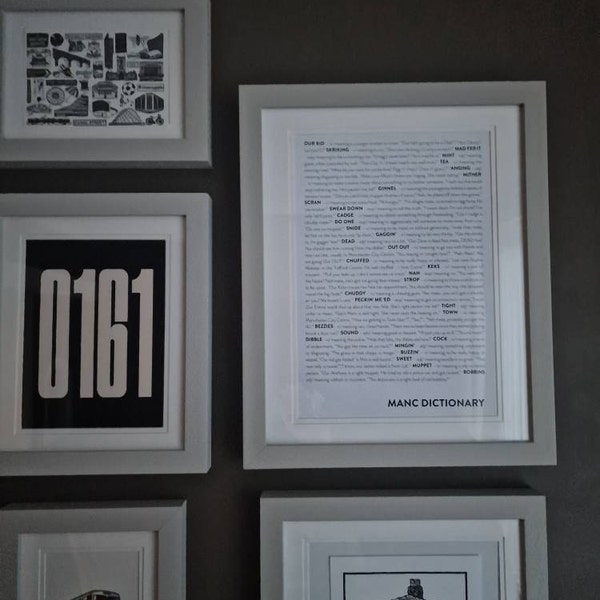 Manchester Quote Phrase Dictionary Print Poster in A1, A2, A3 or A4 ...