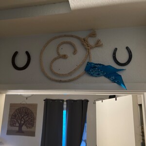 Western Rope Letter Sign: Initial Lasso Western Decor Rustic - Etsy