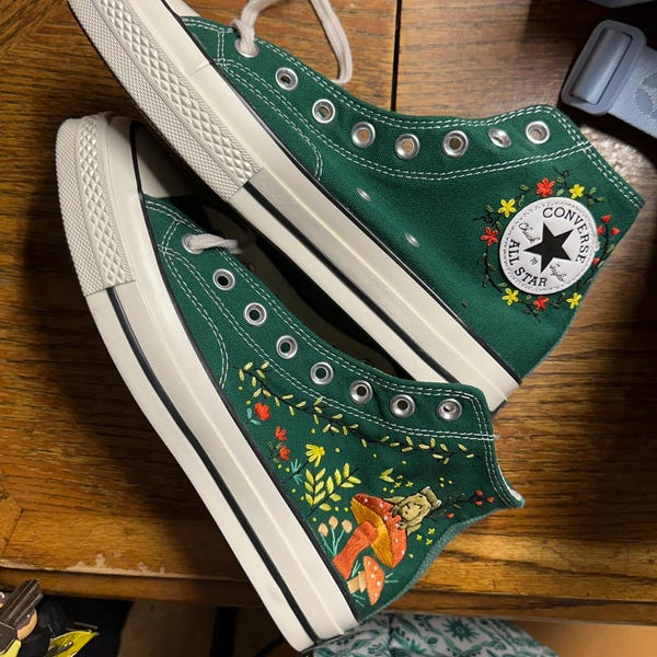 Custom Bone Embroidered, Ghost Embroidered Converse, Halloween Vibes ...
