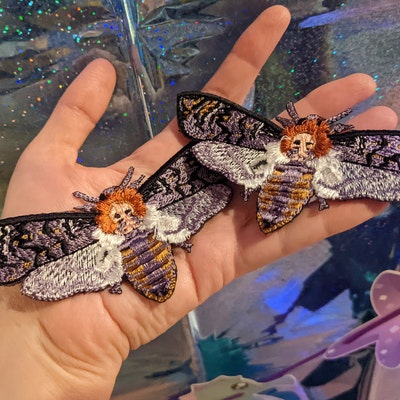 Moks58p Deathhead Moth Insect Embroidered Patch Hawkmoth - Etsy