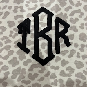 Natural Leopard Puff Monogram T-shirt - Etsy