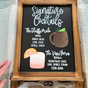 Hand Lettered Bar Menu Sign 12 X 17 Chalkboard - Etsy