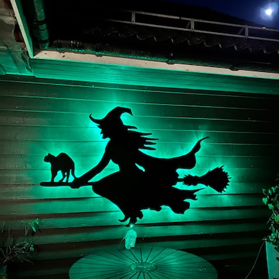 4ft Tall Flying Witch on Broom Template When Made. Printable Trace and ...