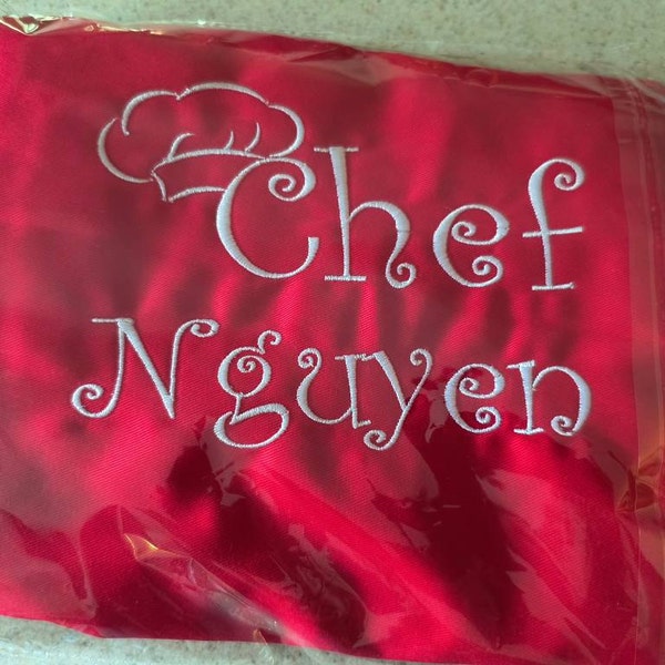Personalized Chef Hat Custom Name | Size | Color - Font - Thread ...