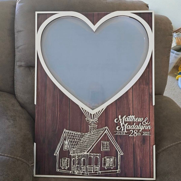 Custom Wooden 3D Drop Box Frame Wedding Guestbook Guest Book ...