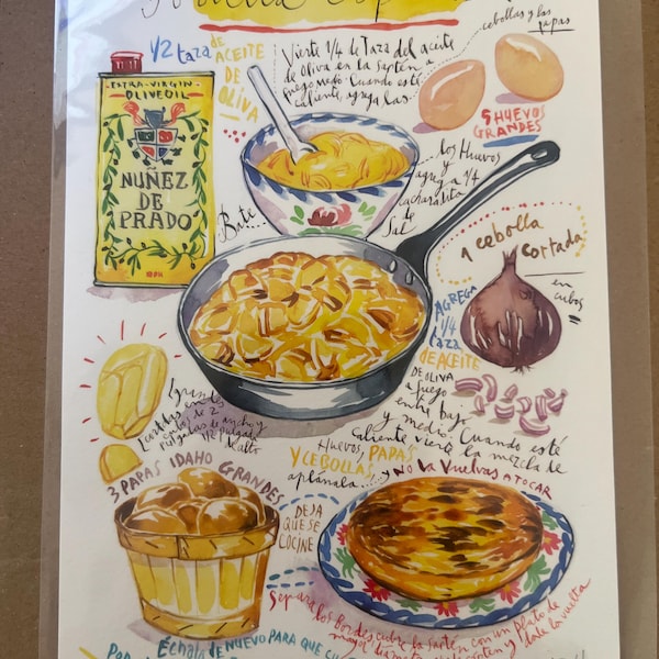 Arepas Recipe Fine Art Print, Watercolor Venezuelan and Colombian Food ...