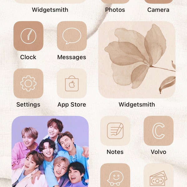 Neutral Palette App Icons, Ios Icons Aesthetic, Boho Ios Icons, Cream ...