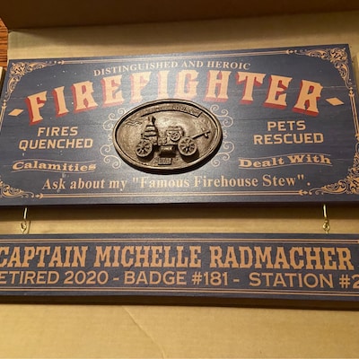 Firefighter Wood Sign With Optional Personalization - Etsy